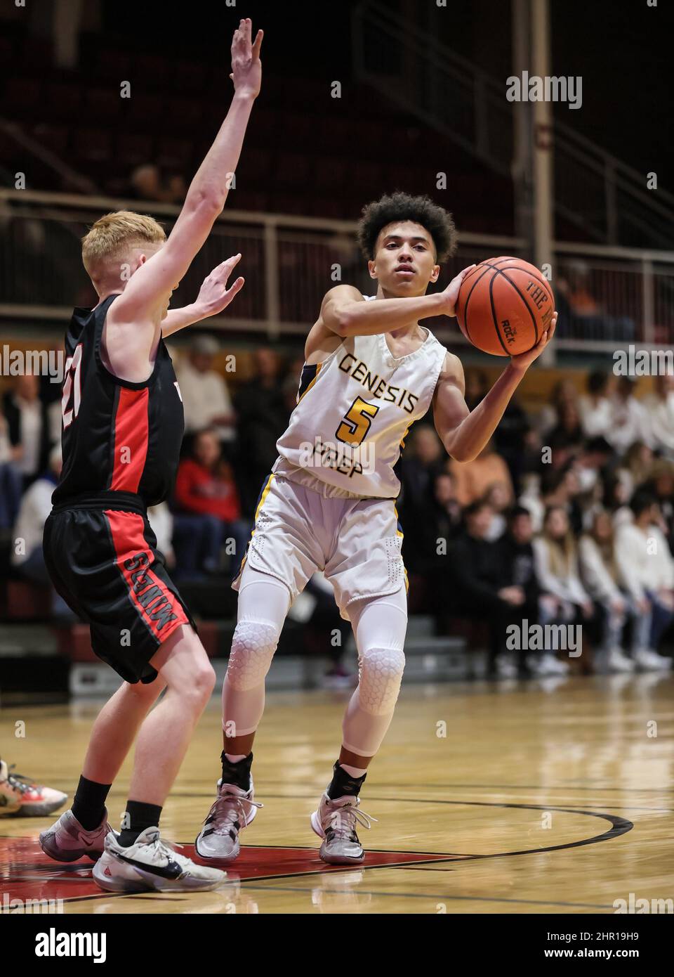 Basketball action with Wallace vs Genesis Prep High School in Coeur d ...