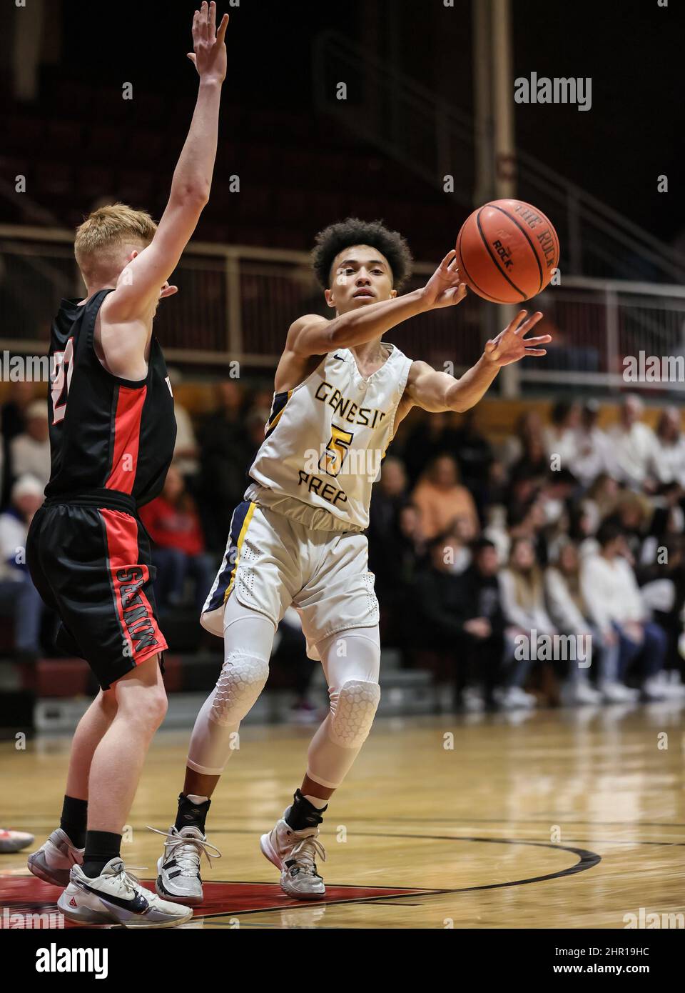 Basketball action with Wallace vs Genesis Prep High School in Coeur d ...
