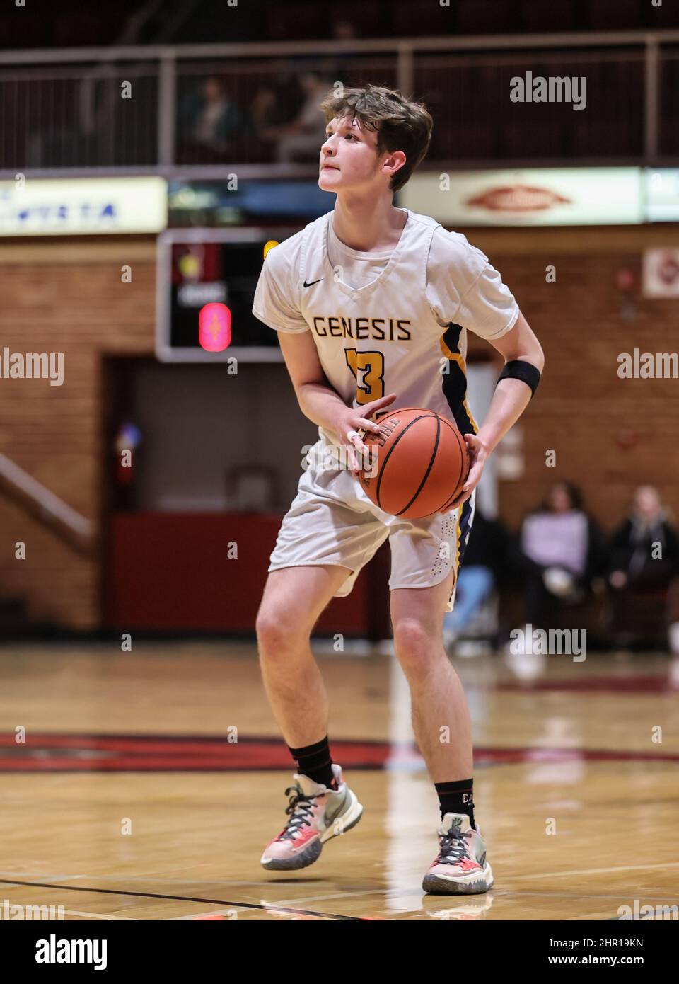 Basketball action with Wallace vs Genesis Prep High School in Coeur d ...
