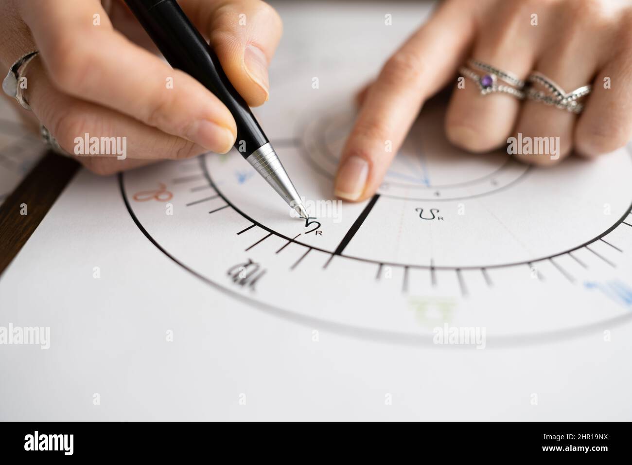 Astrology Chart And Zodiac Wheel. Fate And Karma Stock Photo - Alamy