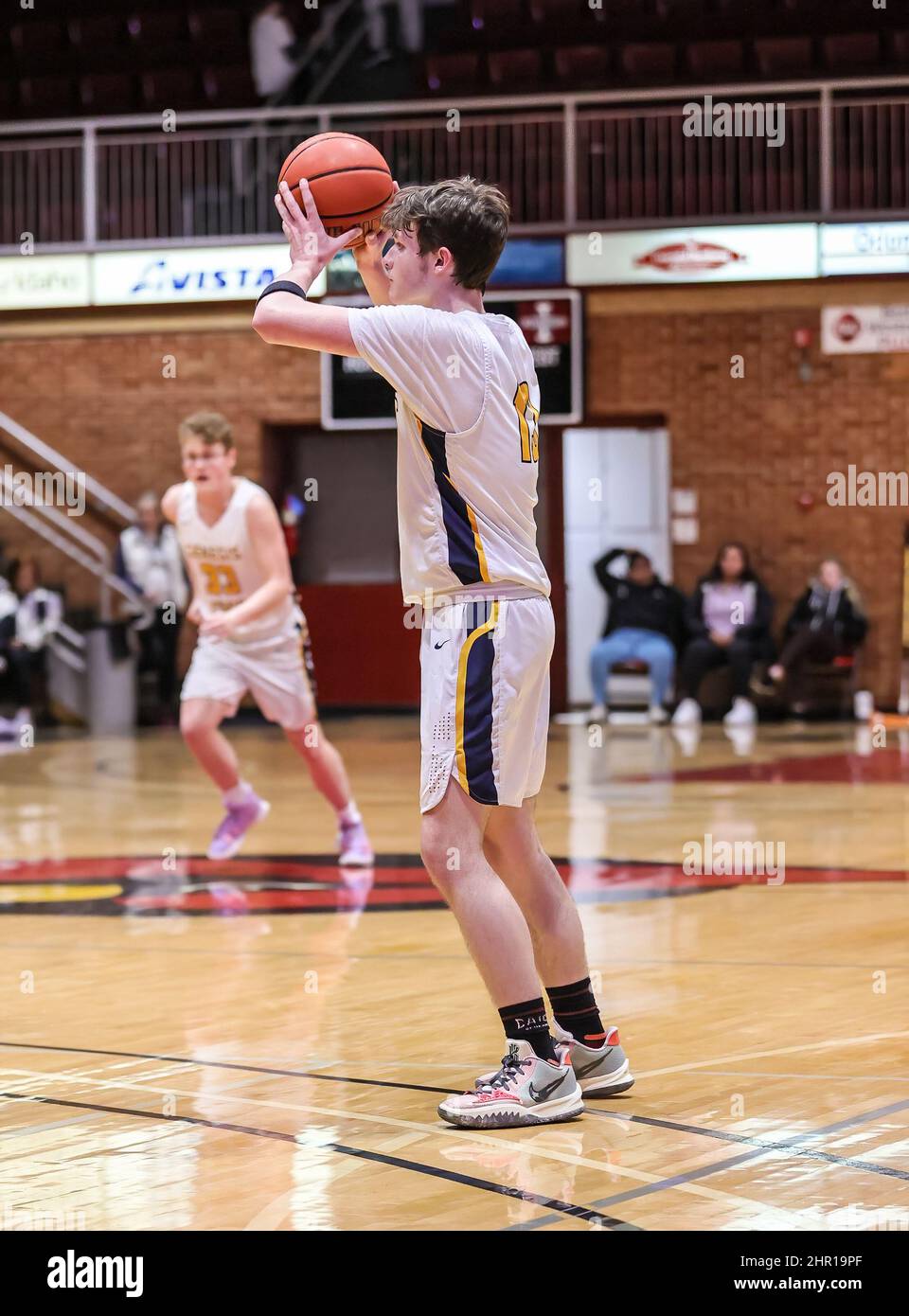 Basketball action with Wallace vs Genesis Prep High School in Coeur d ...