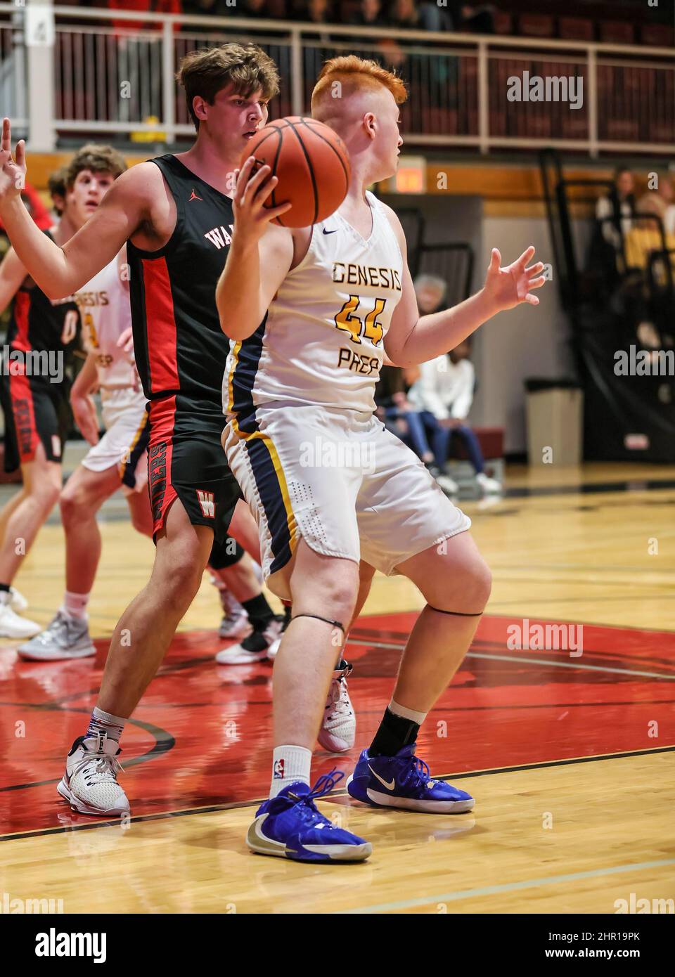 Basketball action with Wallace vs Genesis Prep High School in Coeur d ...