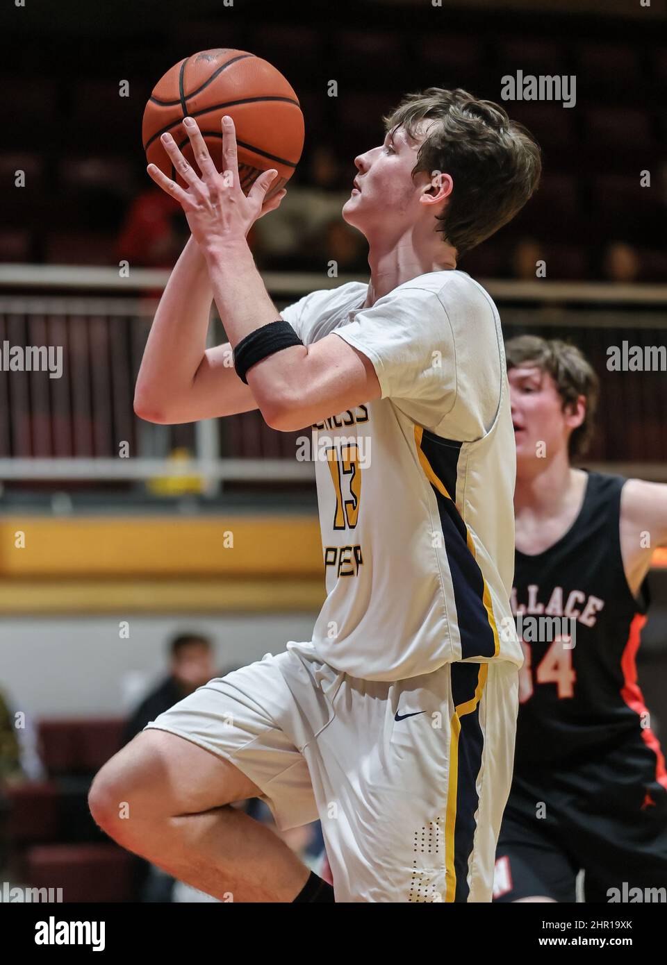 Basketball action with Wallace vs Genesis Prep High School in Coeur d ...