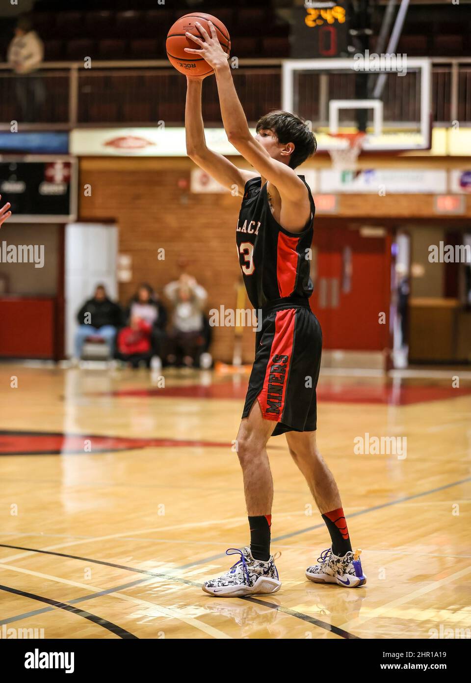 Basketball action with Wallace vs Genesis Prep High School in Coeur d ...