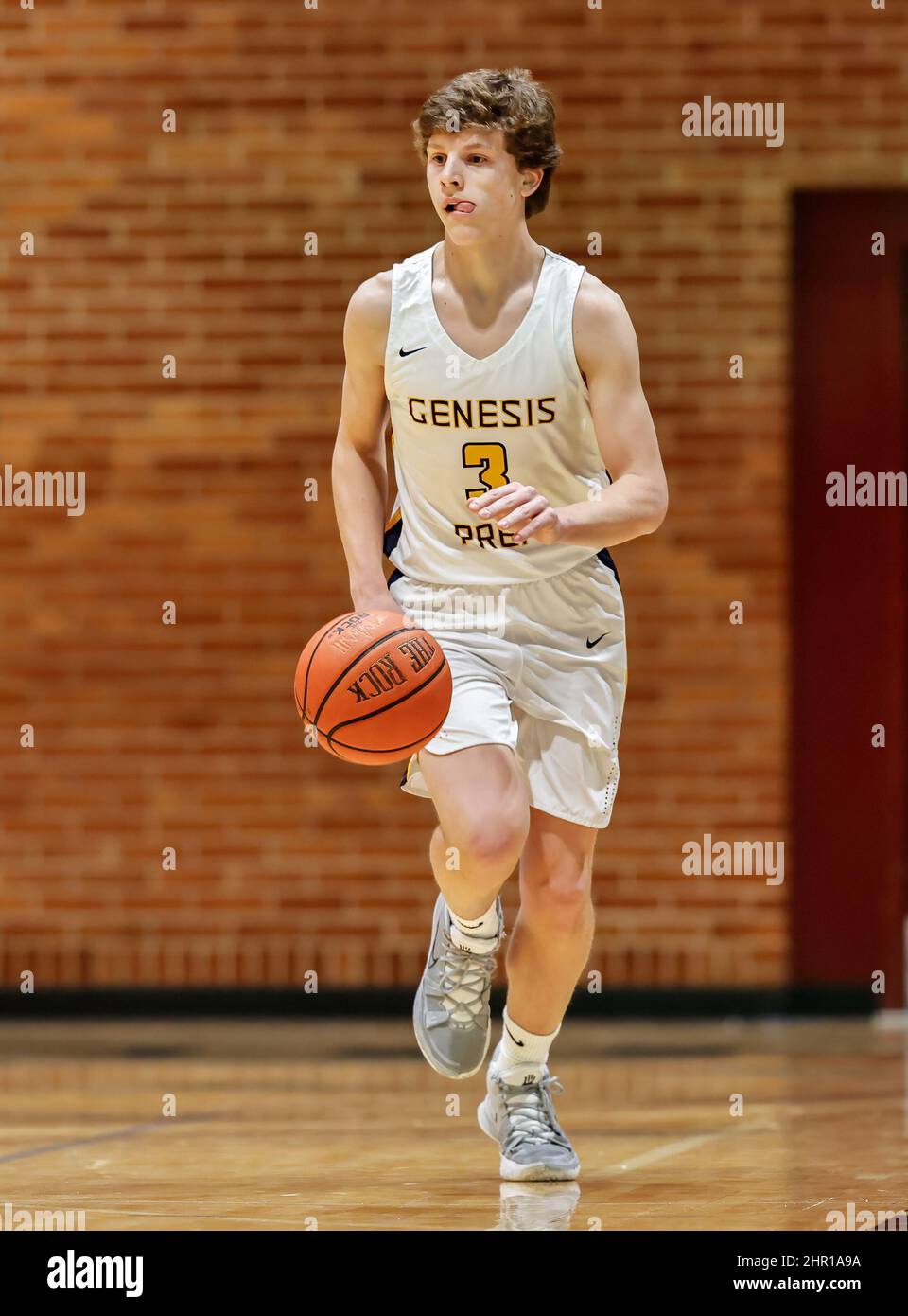 Basketball action with Wallace vs Genesis Prep High School in Coeur d ...