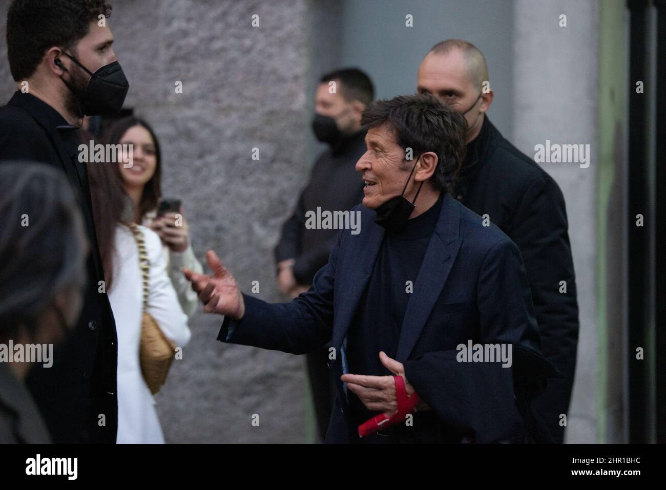 Gianni Morandi is seen at the Emporio Armani fashion show during the ...