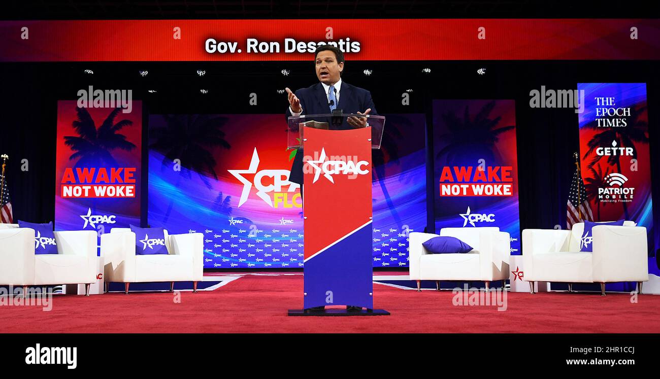 Orlando, United States. 24th Feb, 2022. Florida Republican Governor Ron ...