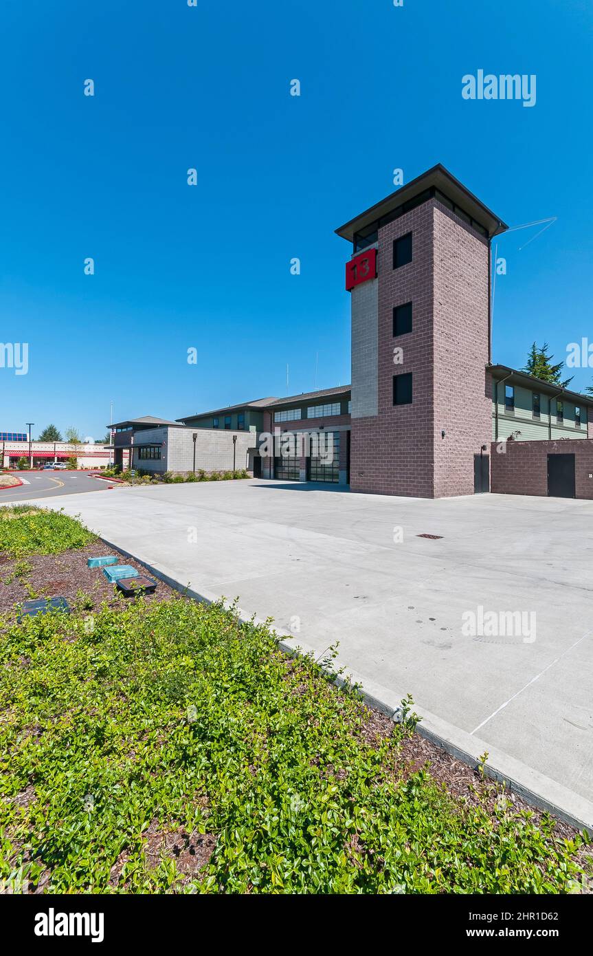 Fire Station 13 in the Panther Lake area of Kent, Washington Stock ...