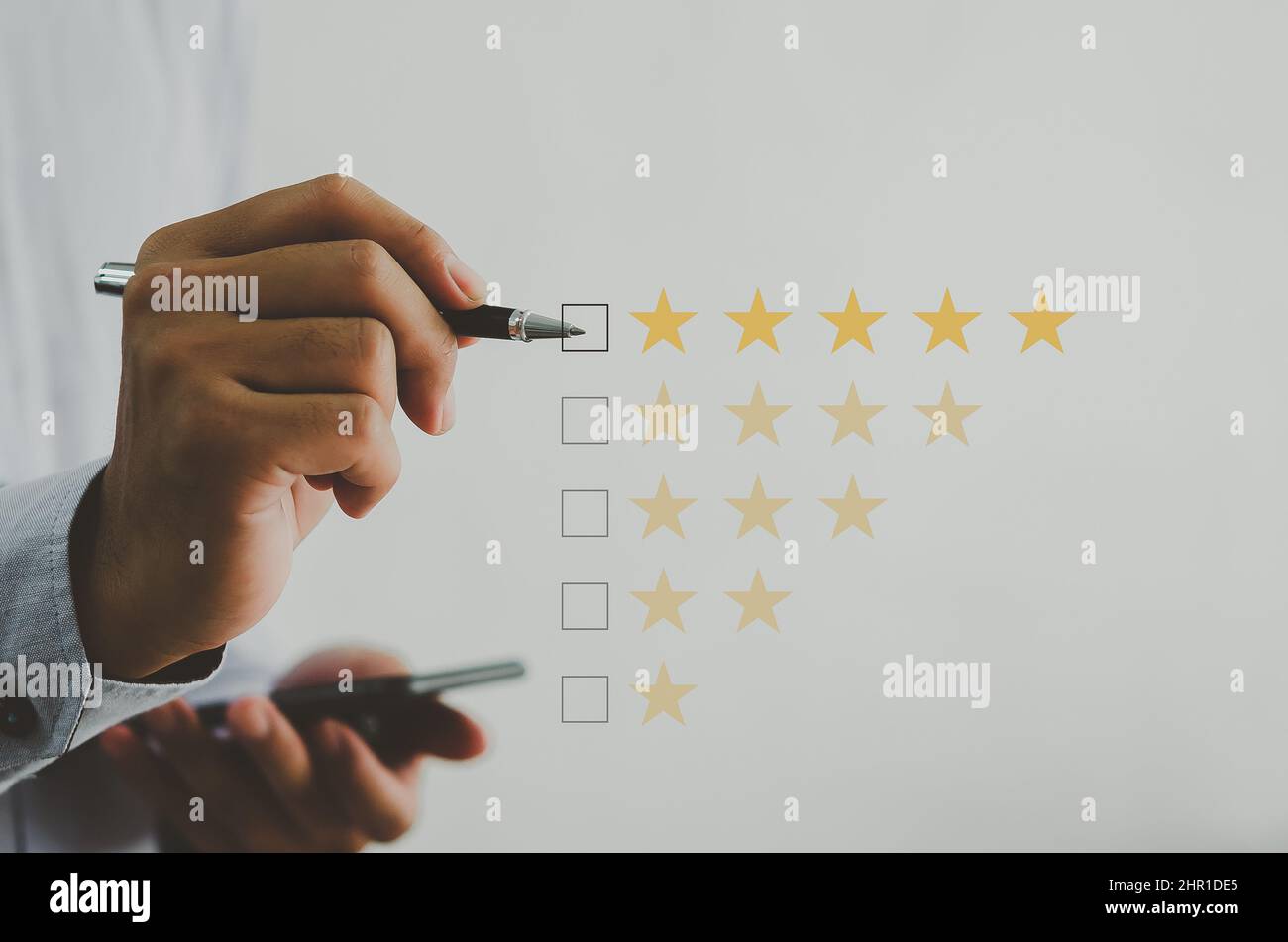 Customer service concept excellent service for satisfaction five star ...