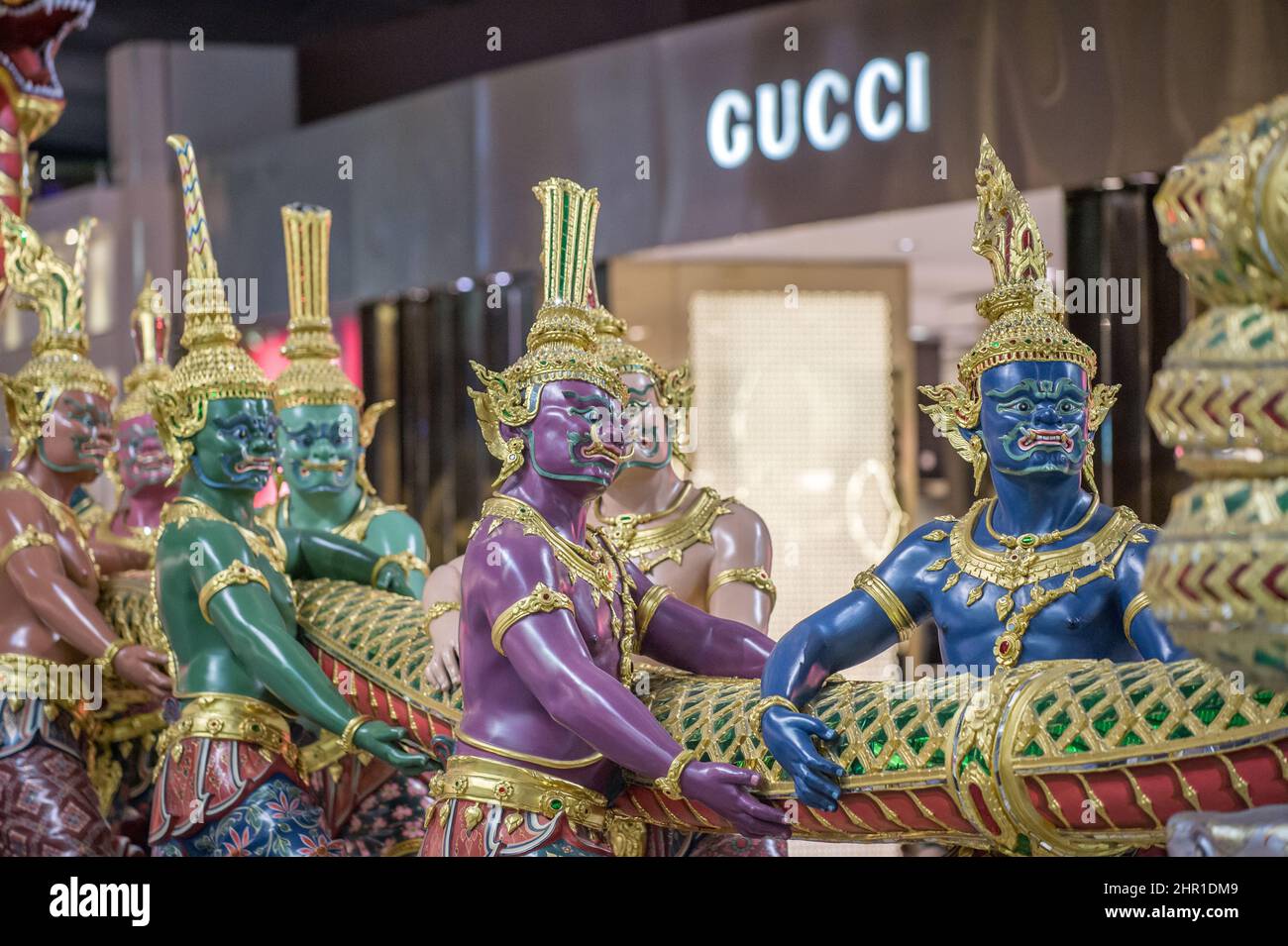 "Churning of the sea of milk" sculpture at Suvarnabhumi Airport in ...
