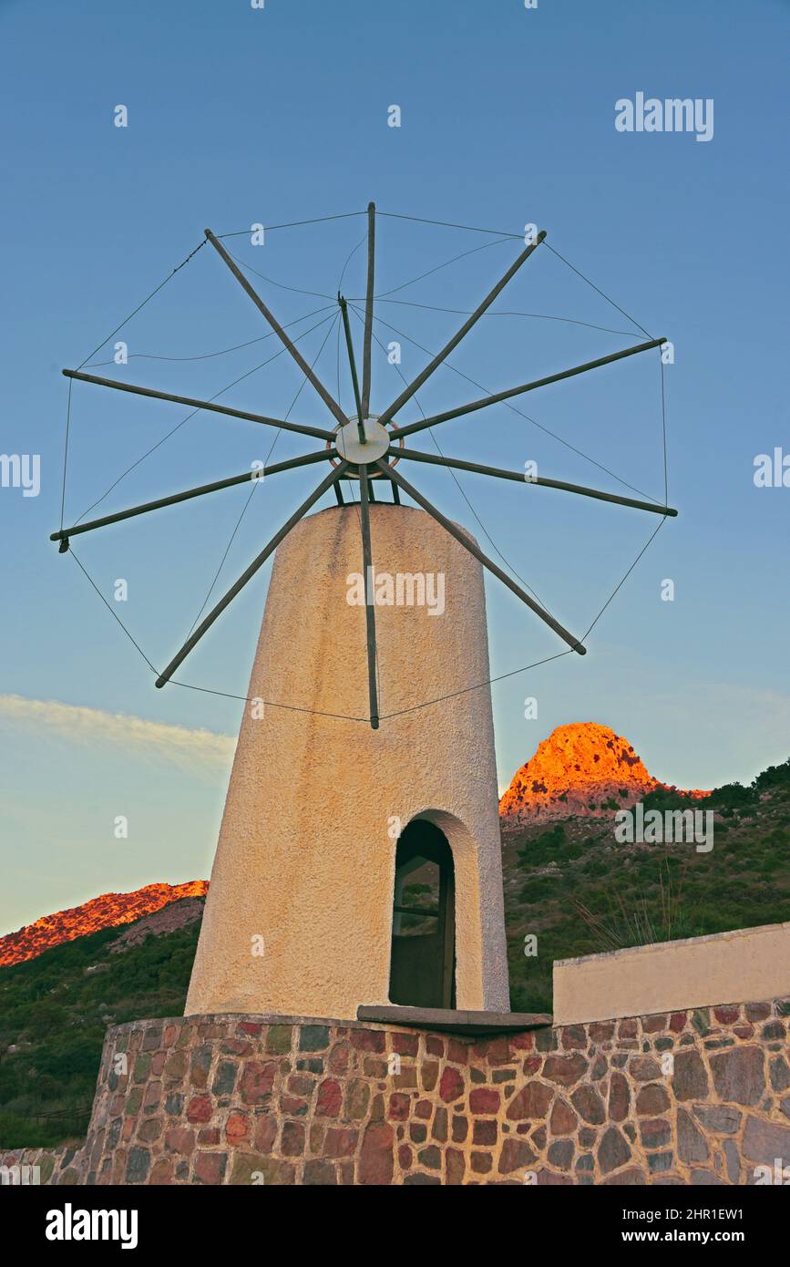 wind mill on the plateau of Lassithi, Greece, Crete, Tzermiado Stock ...