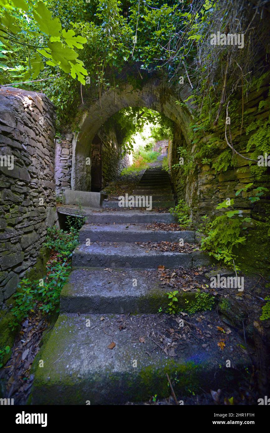 Footpath at the village of Erbalunga, France, Corsica, Brando Stock ...