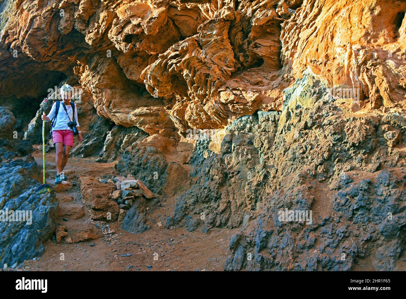 wanderer in the Gorge of Zakros, Gorge of the Dead, Greece, Crete ...