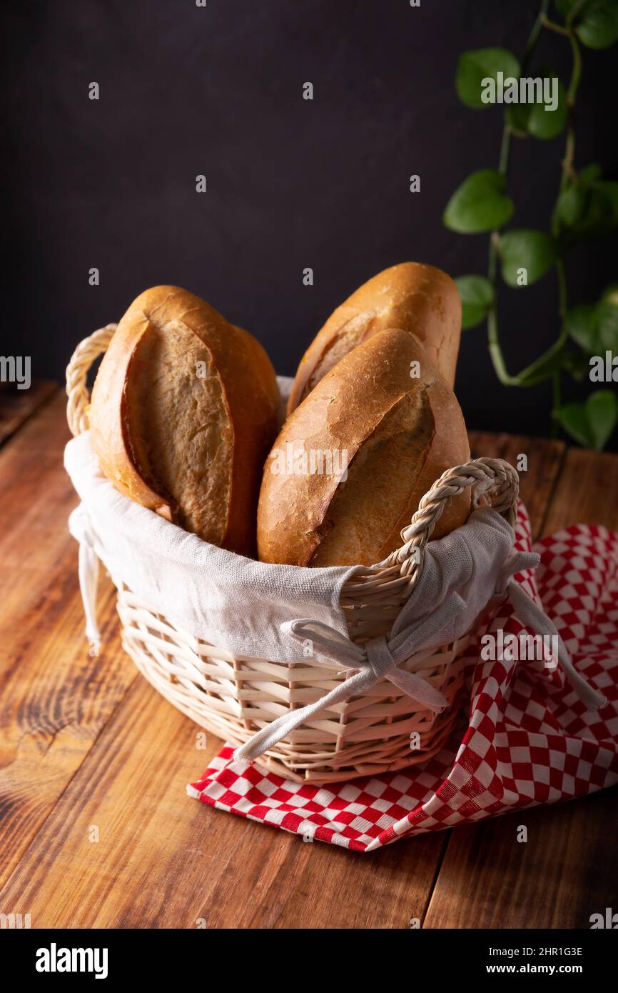 Bolillos. Traditional mexican bakery. White bread commonly used to ...
