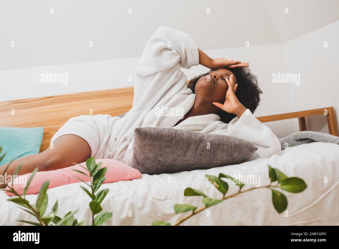 The woman is relaxing alone at the spa Stock Photo - Alamy