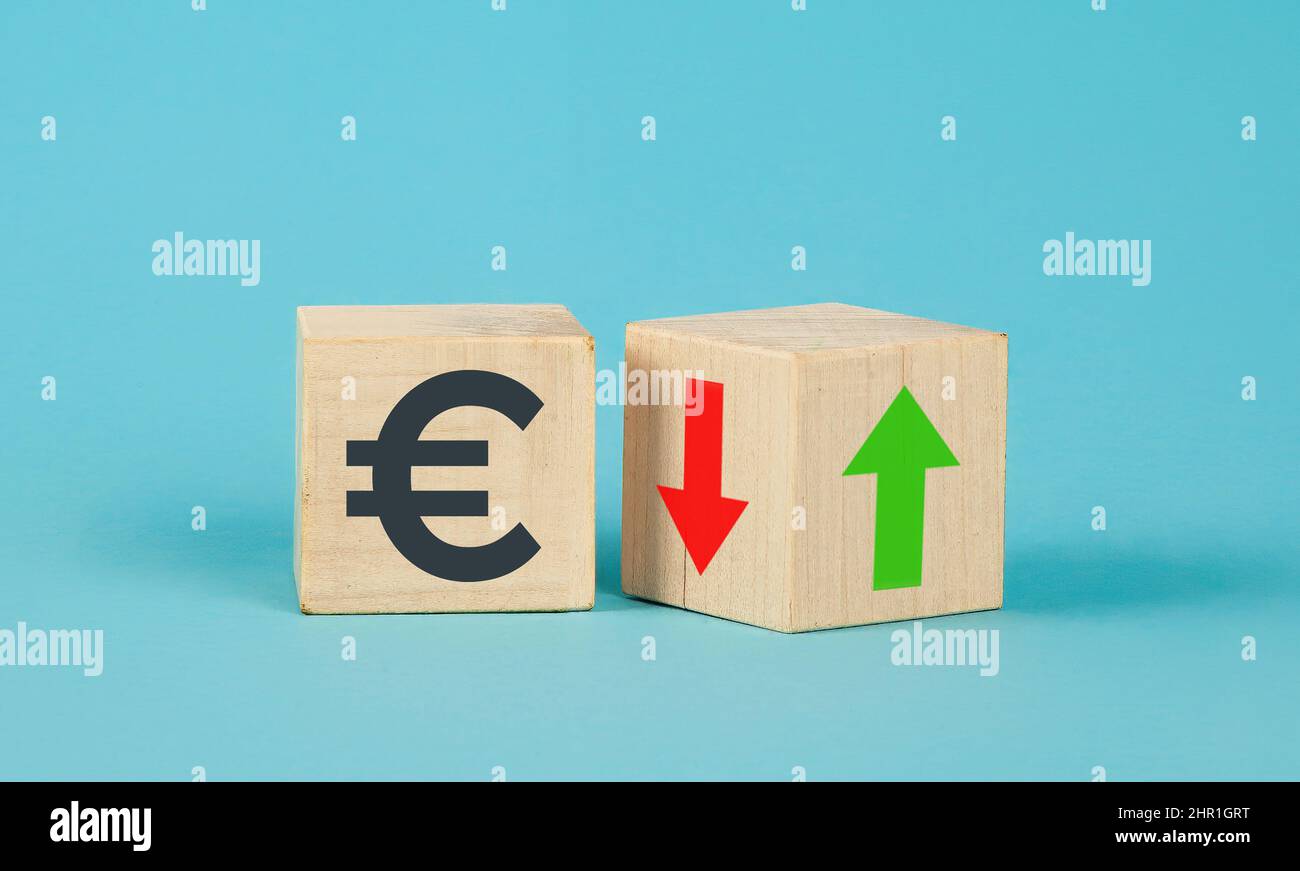 Exchange rate wooden cubes. Currency selection concept on wooden Stock ...