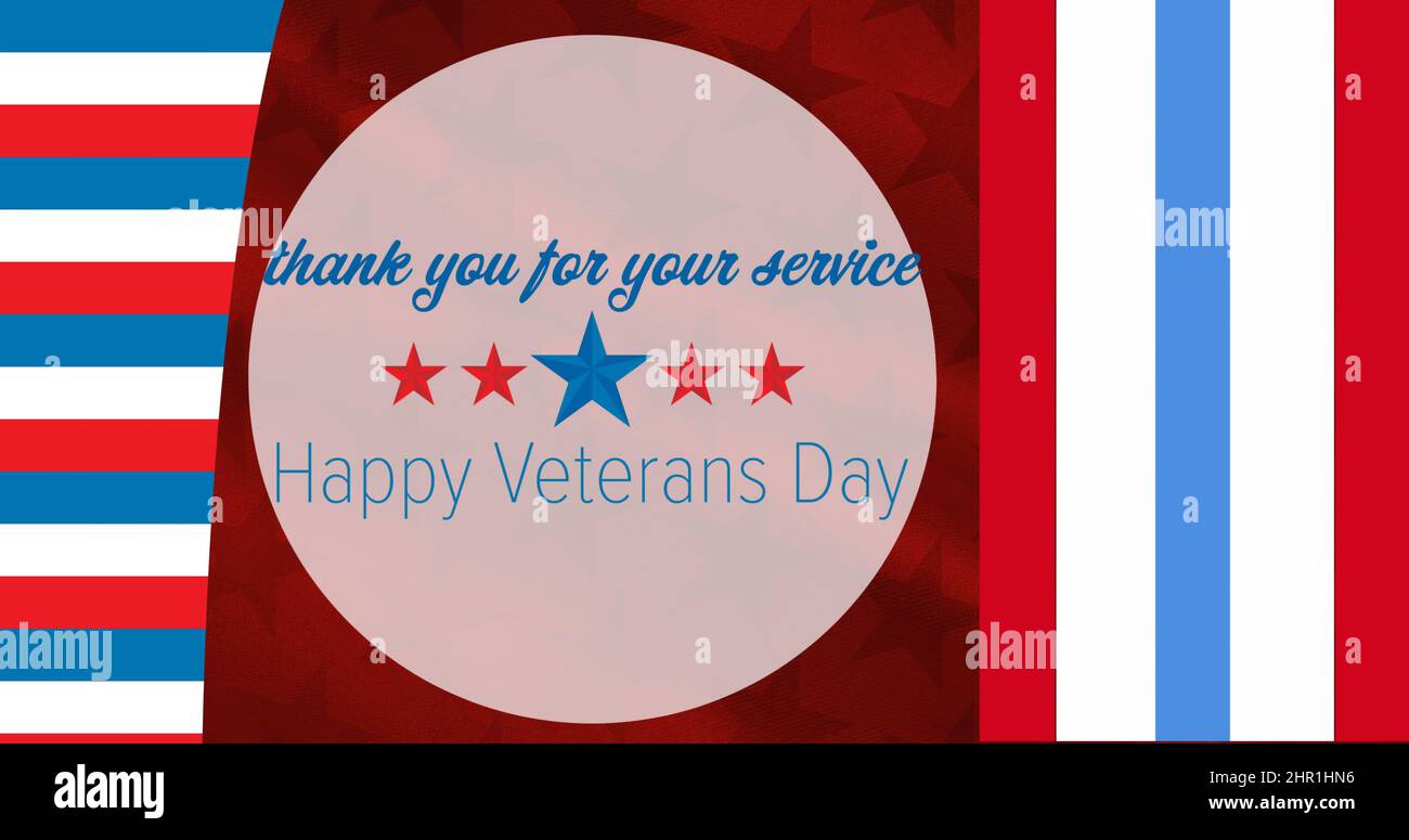 Image of thank you for your service happy veterans day text over ...
