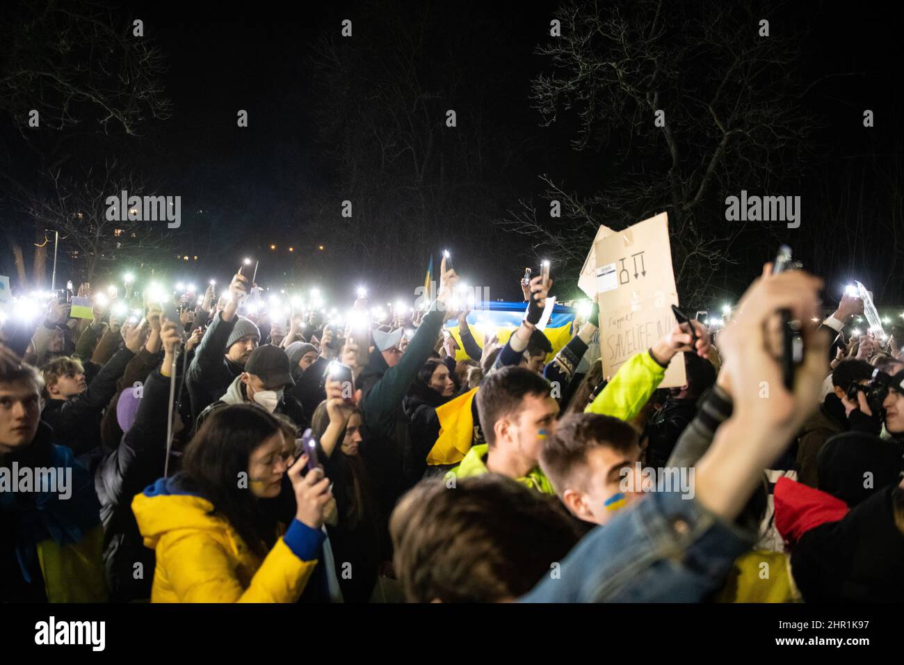 Demonstration in support of Ukraine, which was attacked by the Russian ...