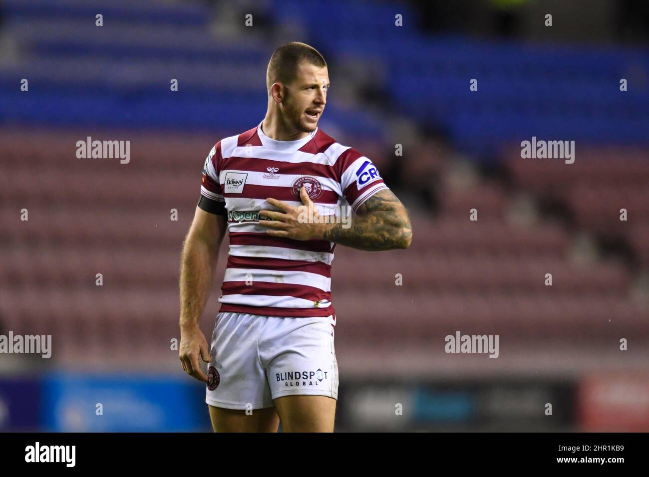 Cade Cust #6 of Wigan Warriors in action during the game Stock Photo ...