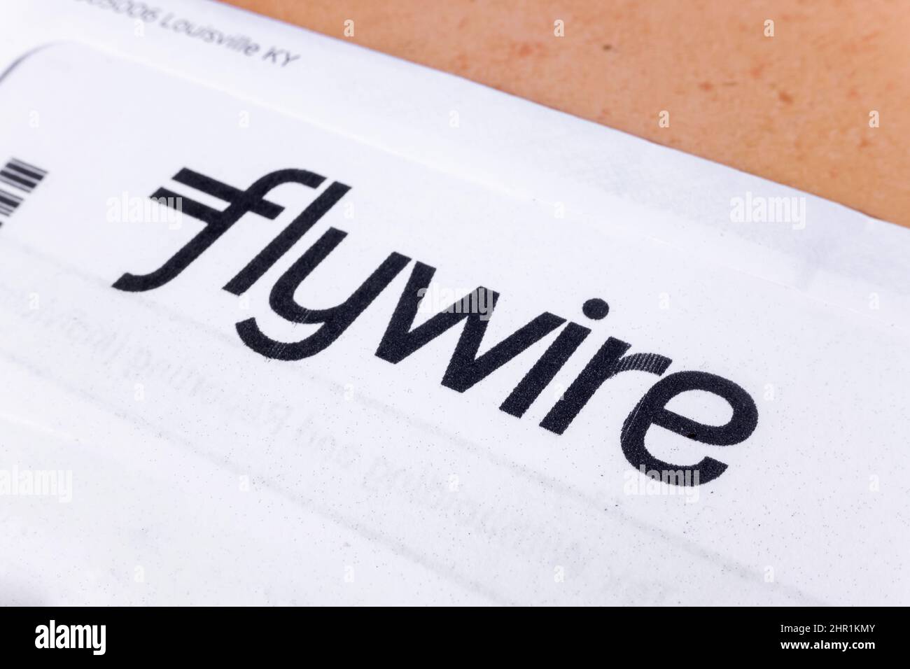 Valencia, spain - February 22, 2022: A postal letter with the printed ...