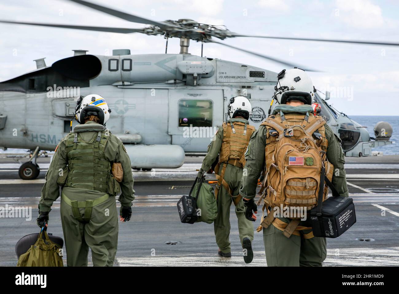 PHILIPPINE SEA (Feb. 23, 2022) Capt. Amy Bauernschmidt, left ...