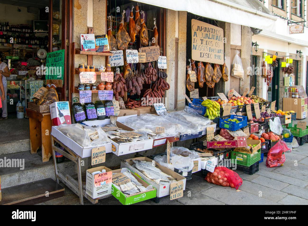 Local Portuguese products store, ham, chorizo, bacalhau, fresh fruits ...