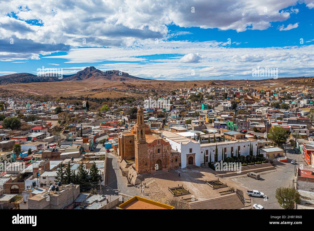Sombrerete, Zacatecas Mexico. Aerial view of the magical town ...