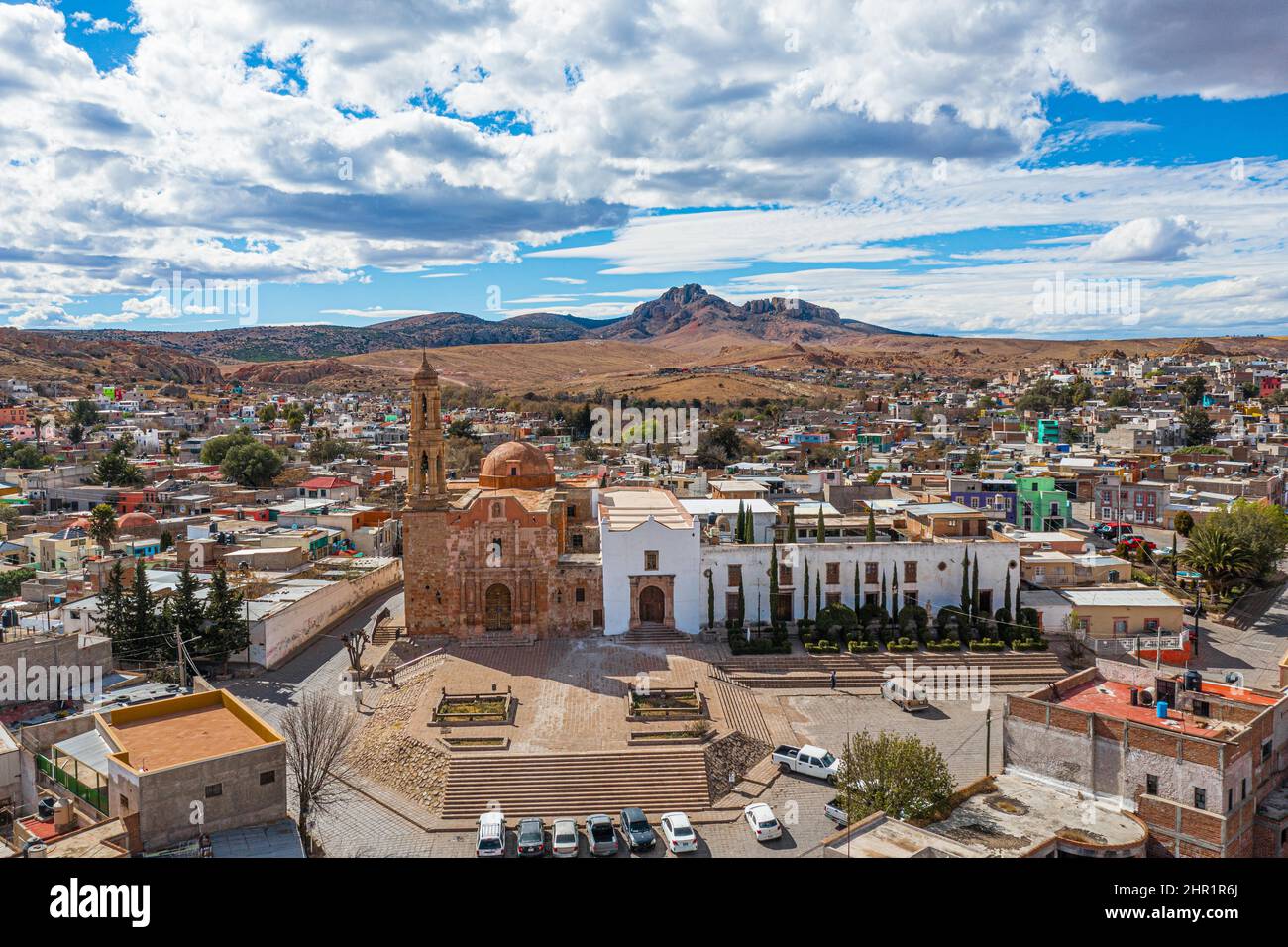 Sombrerete, Zacatecas Mexico. Aerial view of the magical town ...