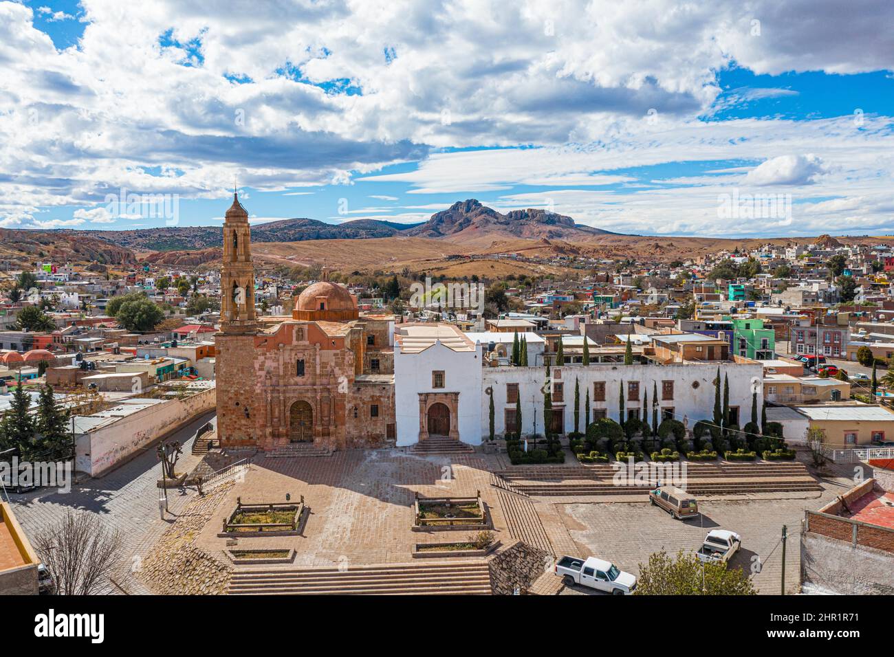 Sombrerete, Zacatecas Mexico. Aerial view of the magical town ...