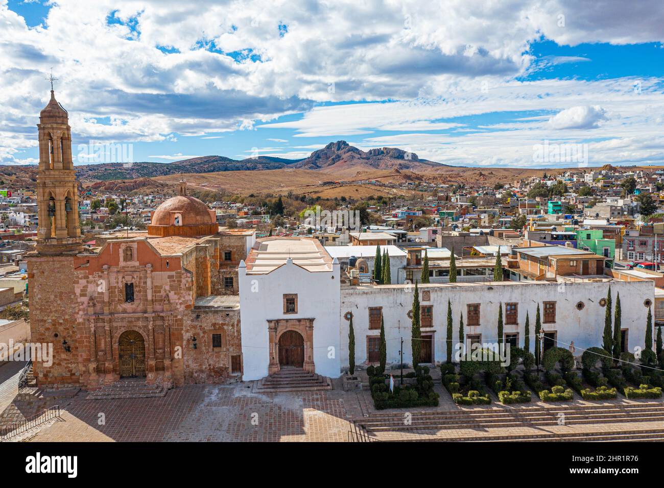 Sombrerete, Zacatecas Mexico. Aerial view of the magical town ...