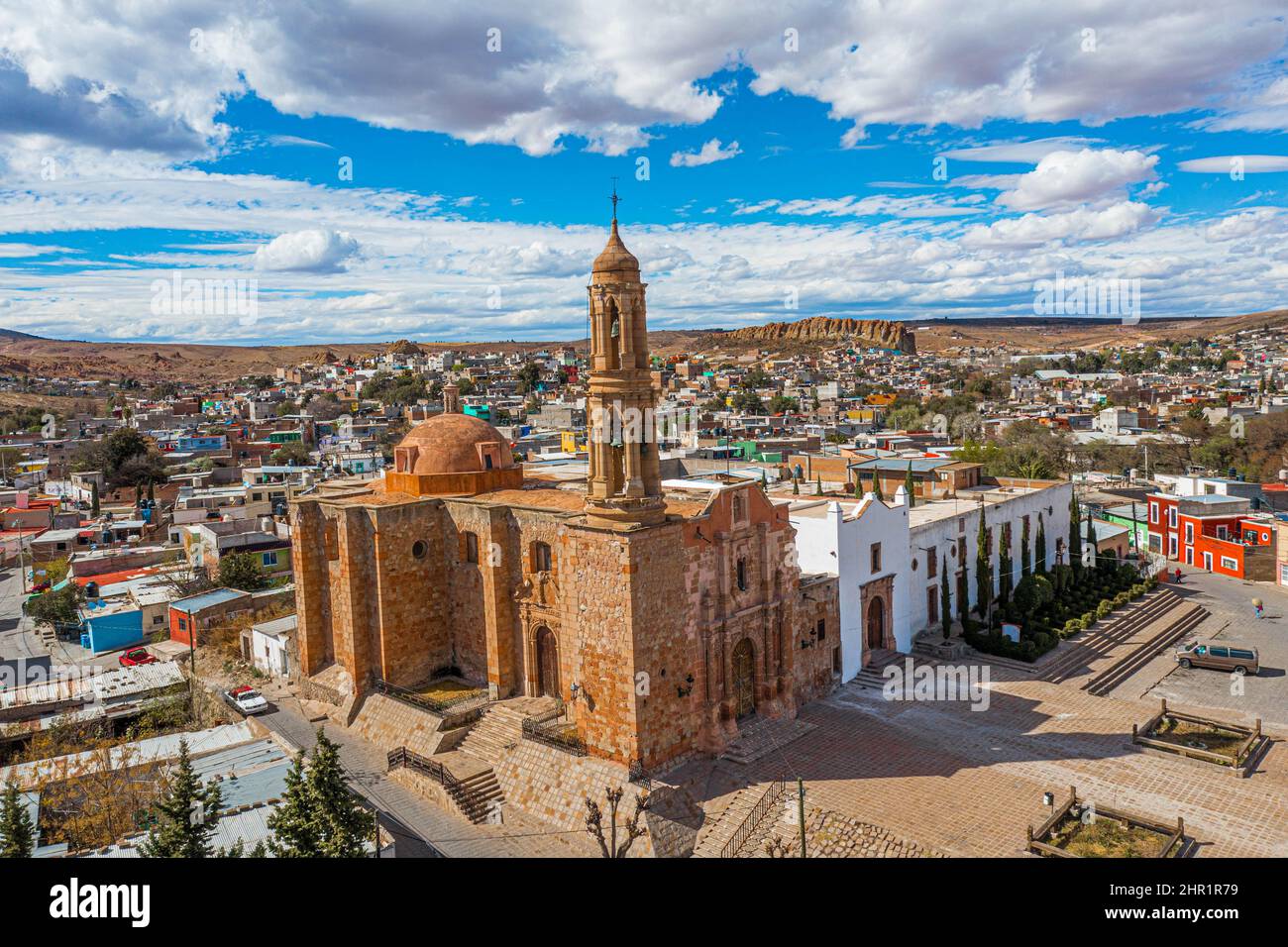 Sombrerete, Zacatecas Mexico. Aerial view of the magical town ...