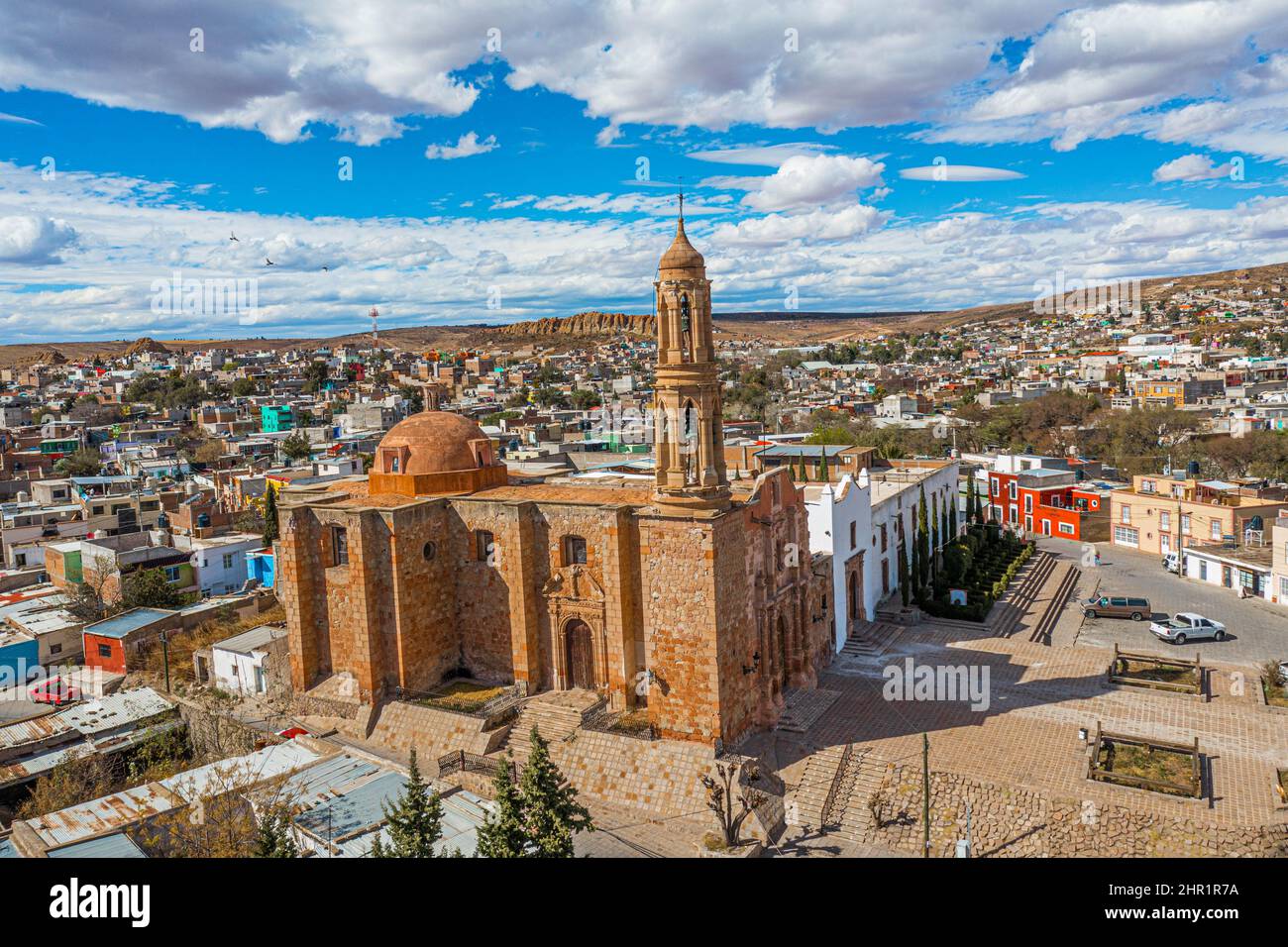 Sombrerete, Zacatecas Mexico. Aerial view of the magical town ...