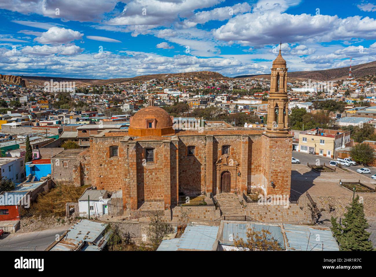 Sombrerete, Zacatecas Mexico. Aerial view of the magical town ...