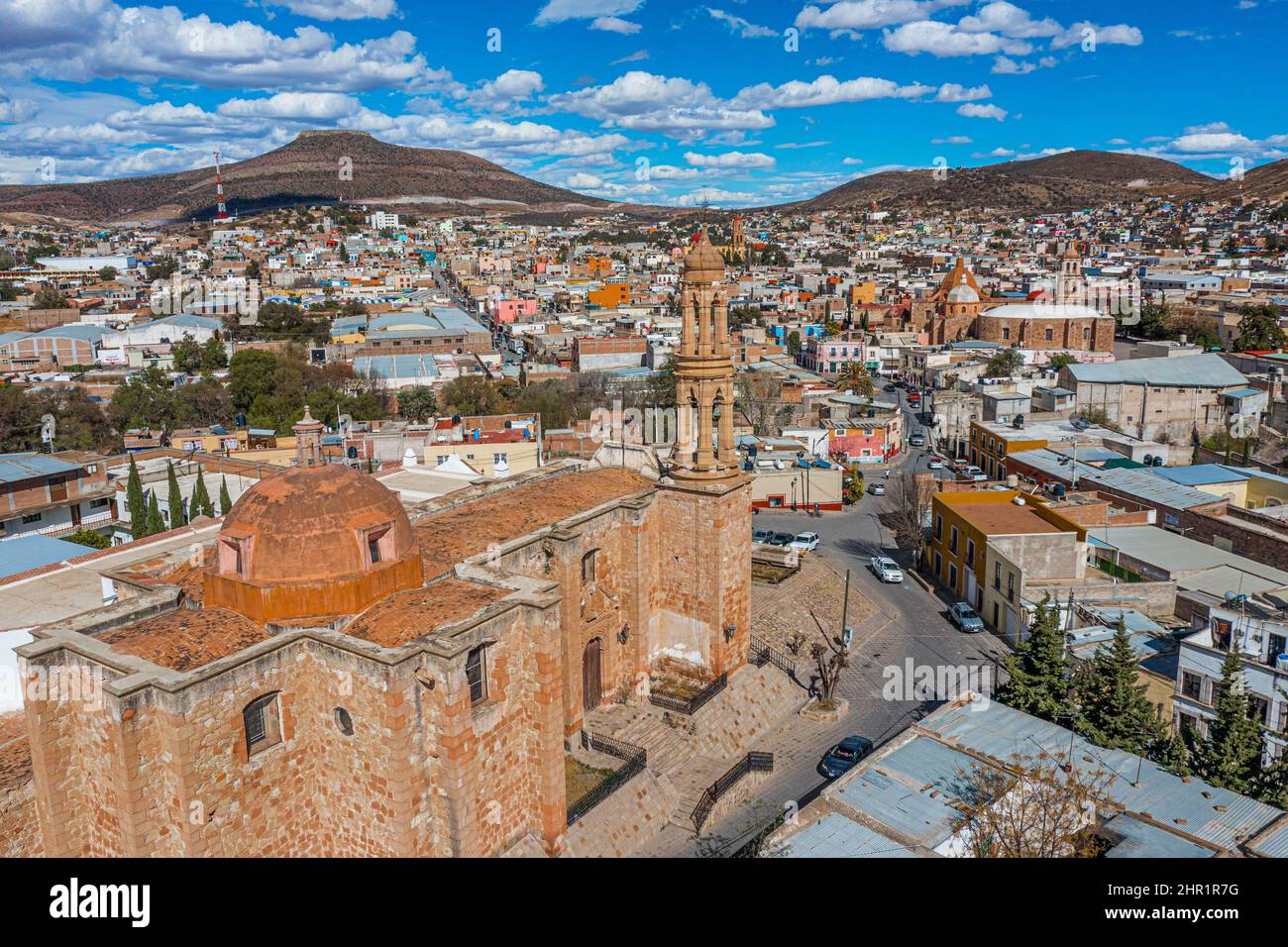 Sombrerete, Zacatecas Mexico. Aerial view of the magical town ...