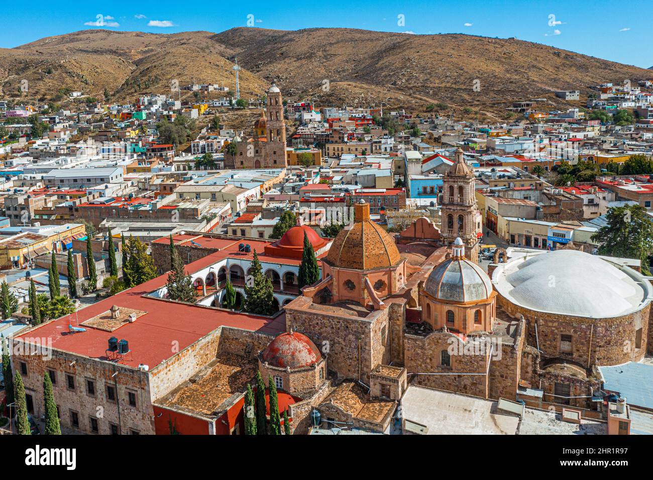 Sombrerete, Zacatecas Mexico. Aerial view of the magical town ...