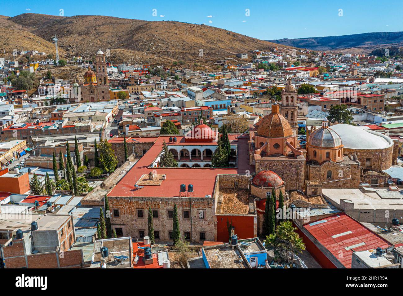 Sombrerete, Zacatecas Mexico. Aerial view of the magical town ...