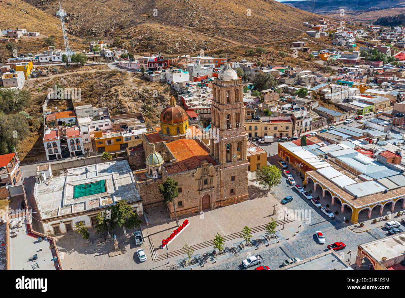 Sombrerete, Zacatecas Mexico. Aerial view of the magical town ...