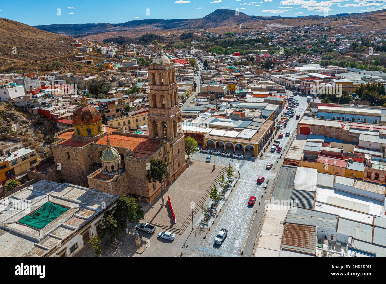 Sombrerete, Zacatecas Mexico. Aerial view of the magical town ...
