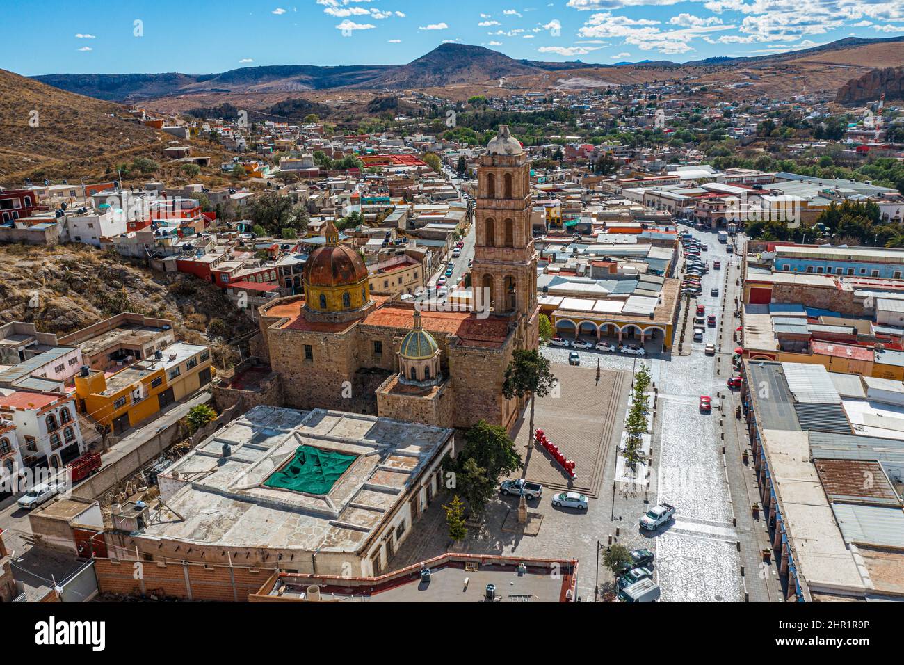 Sombrerete, Zacatecas Mexico. Aerial view of the magical town ...