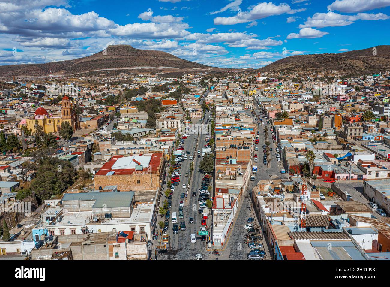 Sombrerete, Zacatecas Mexico. Aerial view of the magical town ...