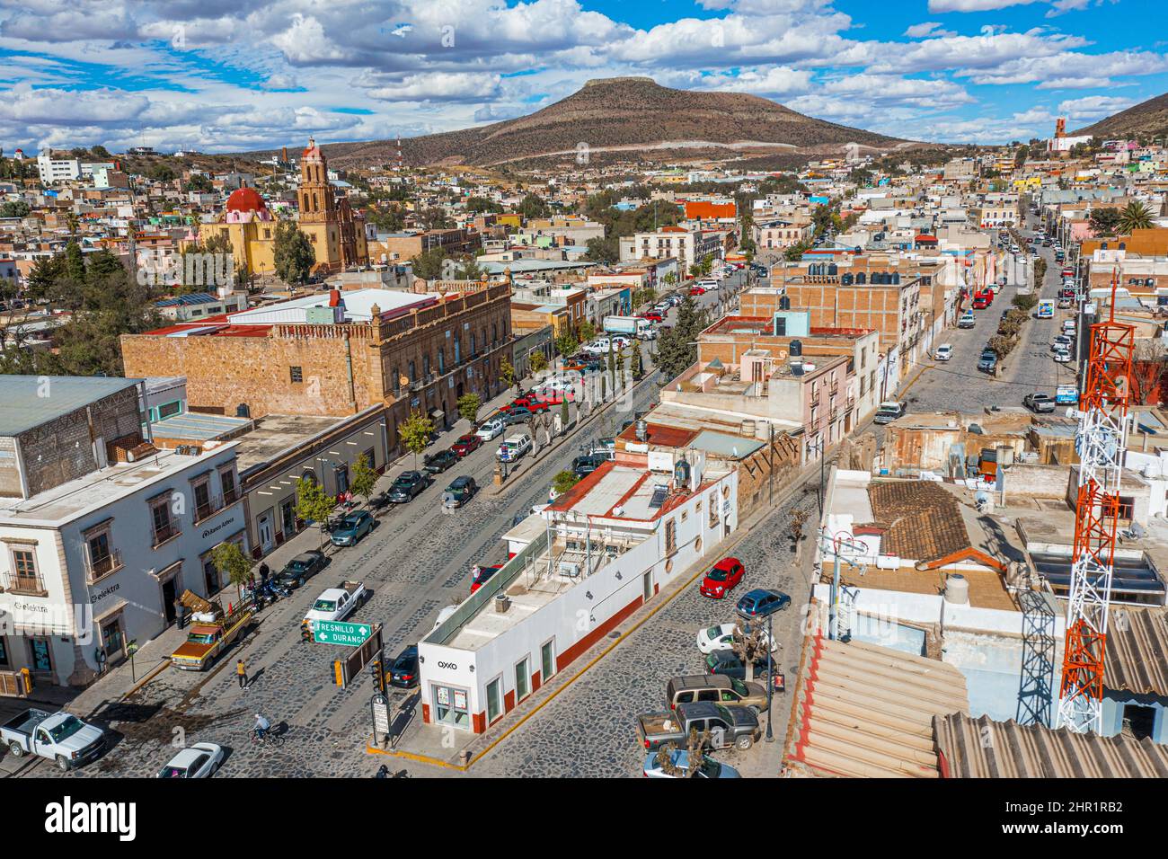 Sombrerete, Zacatecas Mexico. Aerial view of the magical town ...