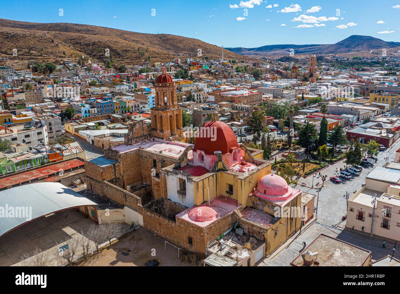 Sombrerete, Zacatecas Mexico. Aerial view of the magical town ...