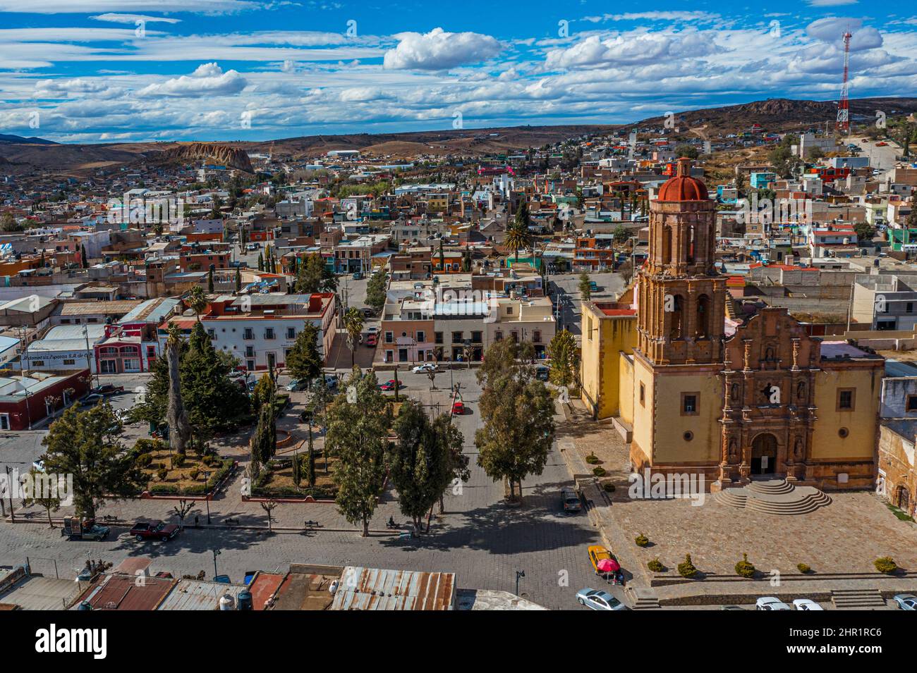 Sombrerete, Zacatecas Mexico. Aerial view of the magical town ...