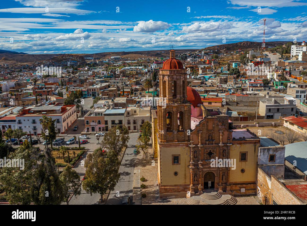 Sombrerete, Zacatecas Mexico. Aerial view of the magical town ...