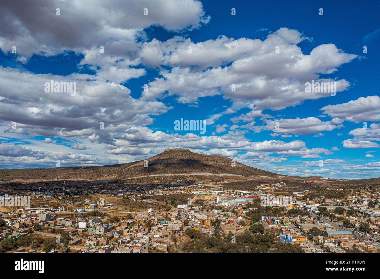 Sombrerete, Zacatecas Mexico. Aerial view of the magical town ...