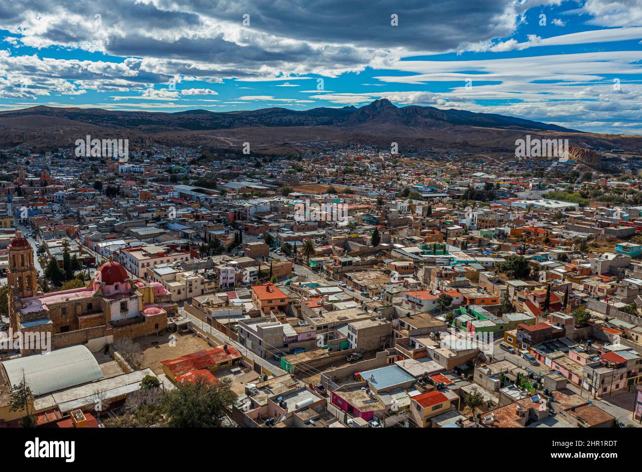 Sombrerete, Zacatecas Mexico. Aerial view of the magical town ...