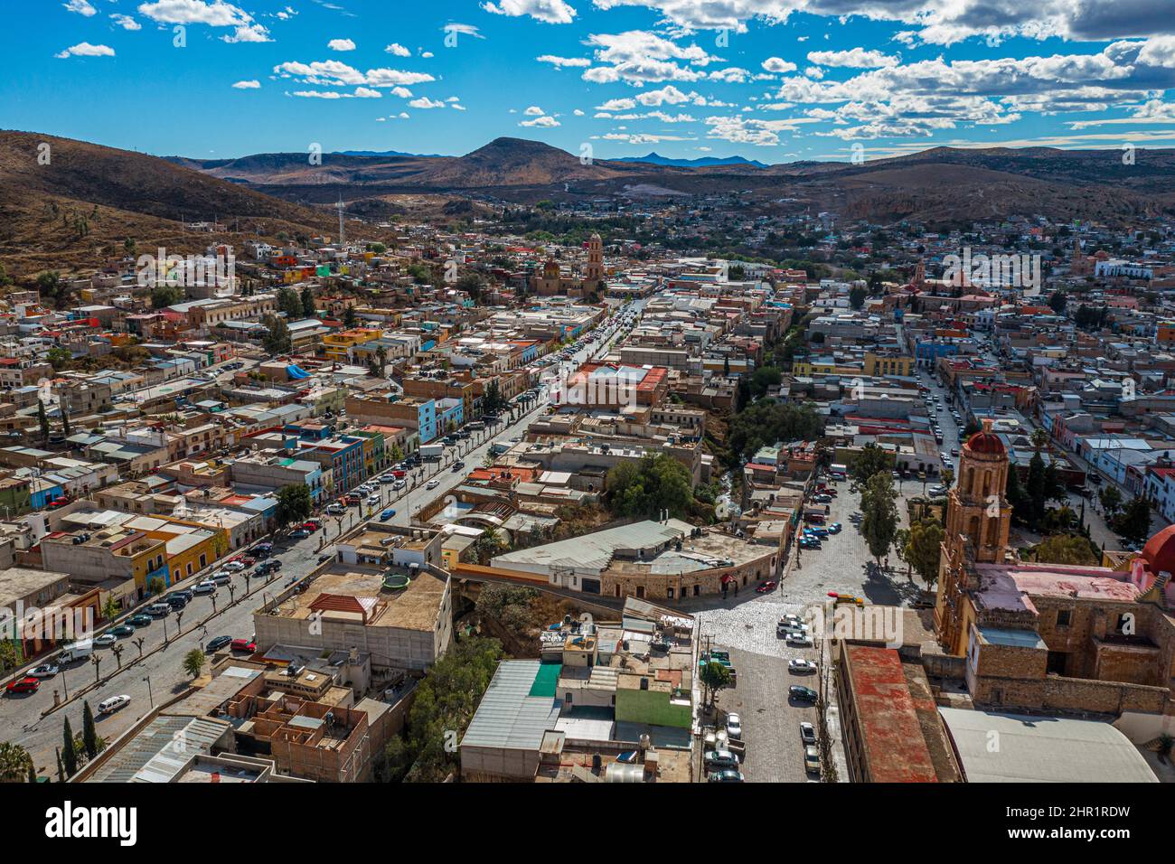Sombrerete, Zacatecas Mexico. Aerial view of the magical town ...