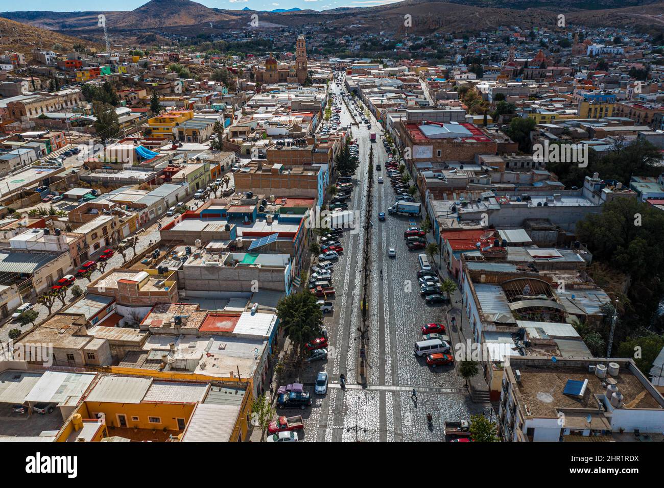 Sombrerete, Zacatecas Mexico. Aerial view of the magical town ...