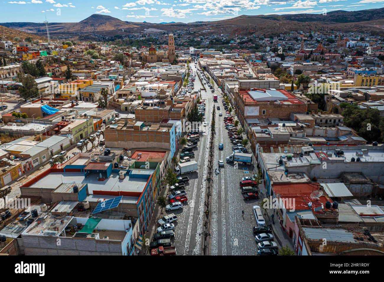 Sombrerete, Zacatecas Mexico. Aerial view of the magical town ...