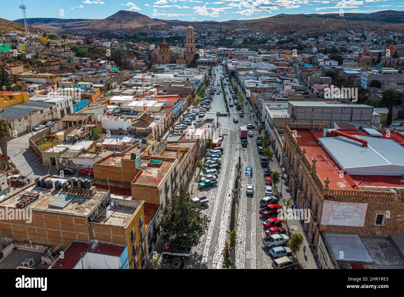 Sombrerete, Zacatecas Mexico. Aerial view of the magical town ...